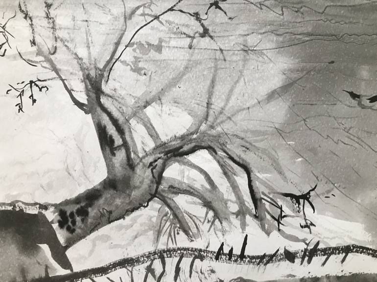 Diving Branches Drawing by Anthony Guzman | Saatchi Art