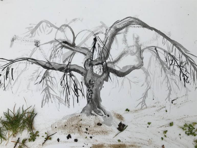 Umbrella tree Drawing by Anthony Guzman | Saatchi Art