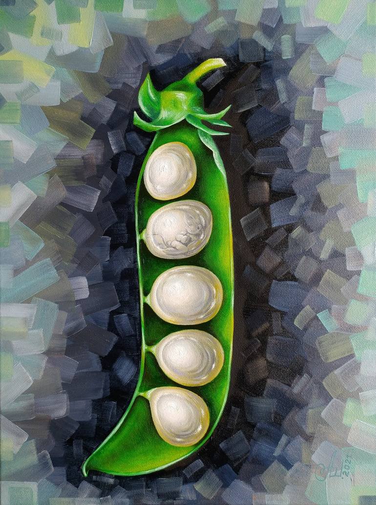 Little pea Painting by Anna Shabalova | Saatchi Art