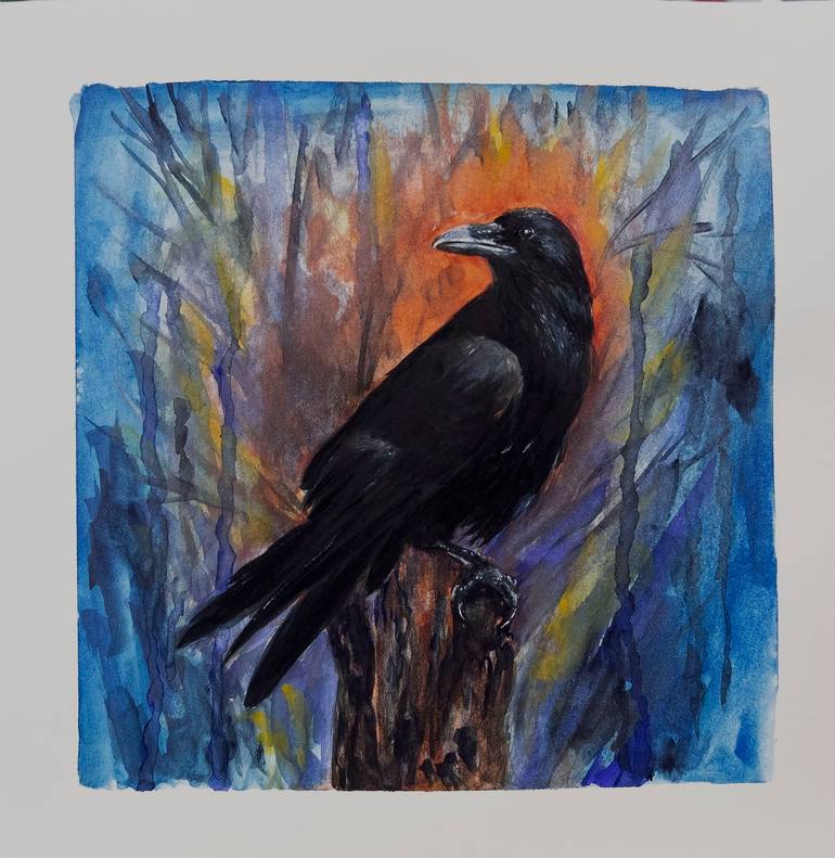 THE RAVEN. Painting by Anastasia Woron | Saatchi Art