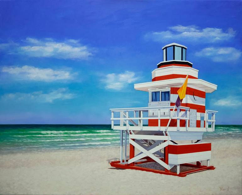 Miami.Lifeguard Tower. The Tower of Dreams. Painting by Anastasia Woron ...