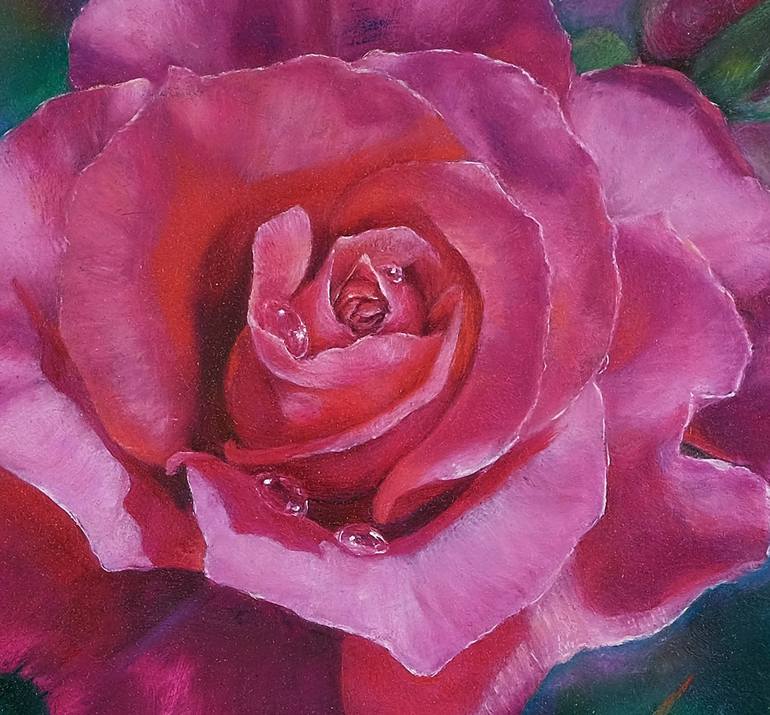 Pink rose Painting by Anastasia Woron | Saatchi Art