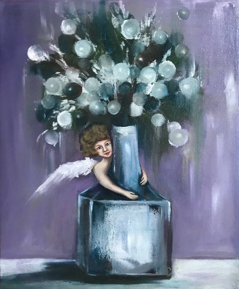 Angel hug Painting by Olya Poltavtseva | Saatchi Art