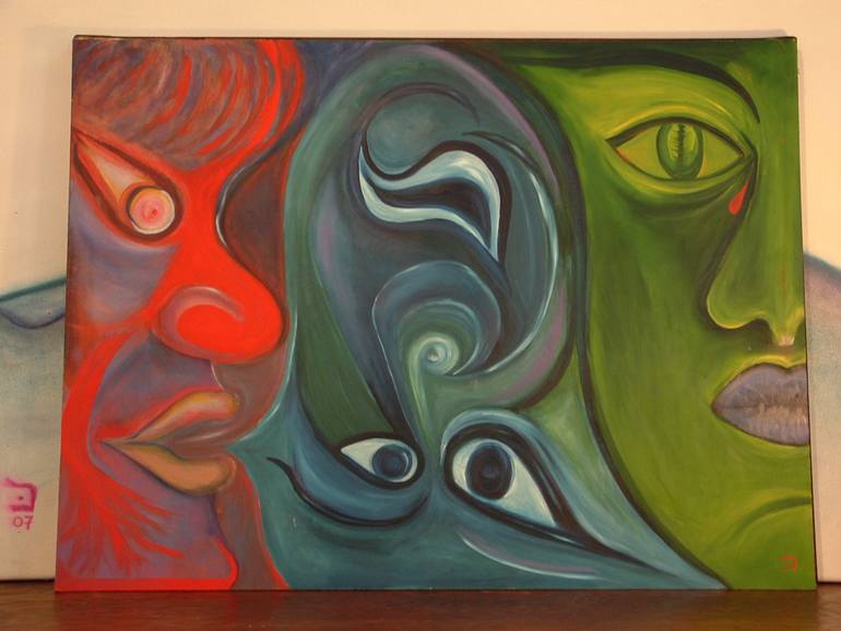 Caras internas - iner faces Painting by Daniela Raffaele | Saatchi Art