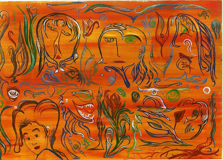 Finding faces Painting by Daniela Raffaele | Saatchi Art