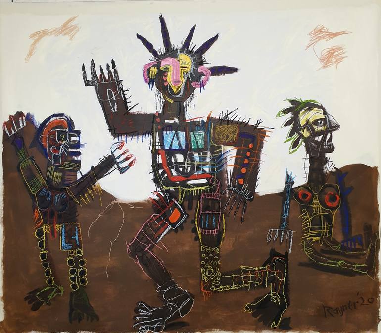 Future primatives Painting by Marc Rayner | Saatchi Art