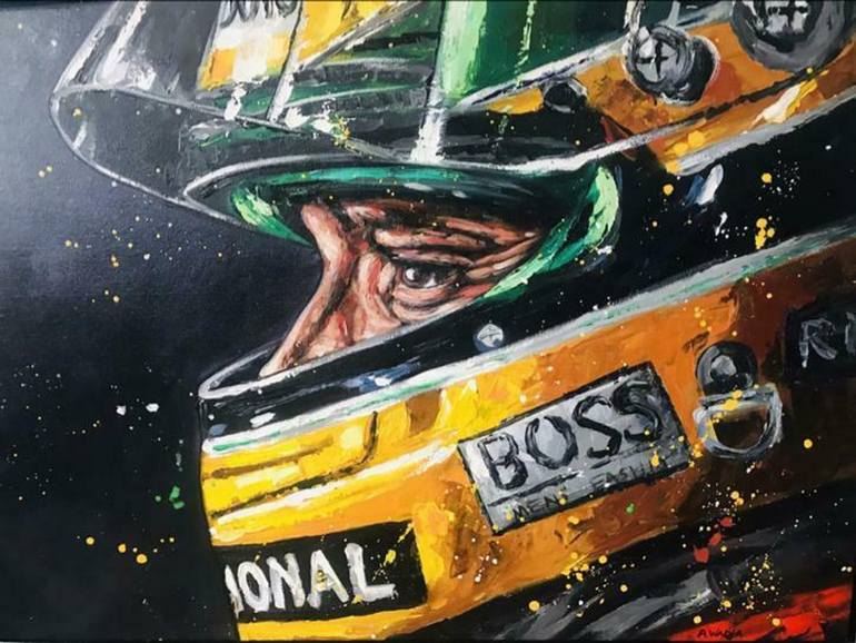 Portrait Ayrton Senna the Legend Painting by Fransman ART | Saatchi Art