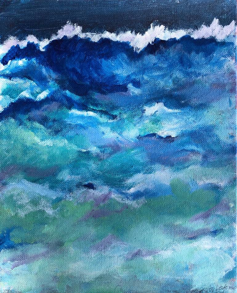 Blue Ocean Wave Painting by Constance Festo Lafond | Saatchi Art