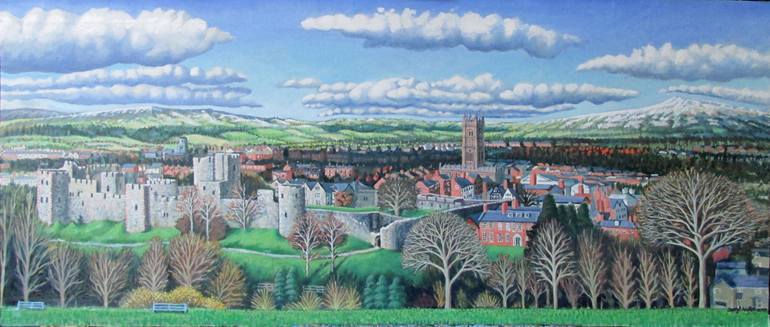 Ludlow Panorama Painting by Darryl Walker | Saatchi Art