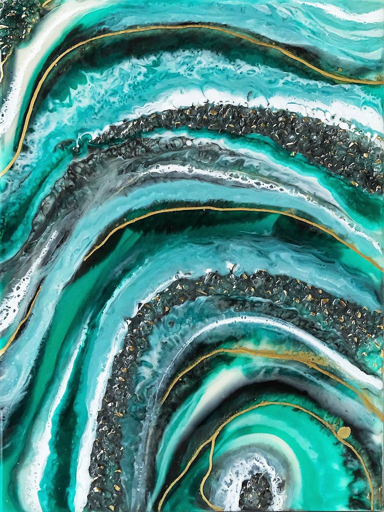 Luxury of the emerald Painting by Catalina Martel | Saatchi Art