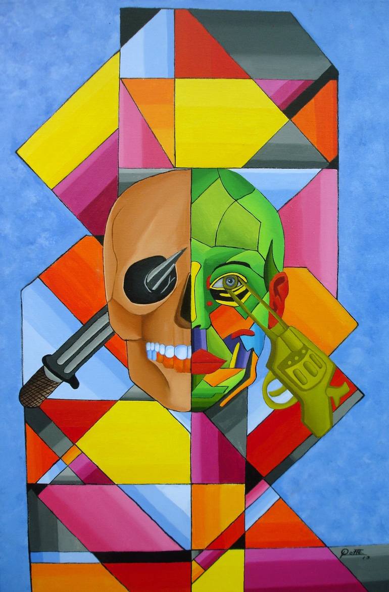 LA SONRISA DE LA MUERTE SE PINTA DE COLORES Painting by Sergio Roffe ...