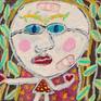 Jungle Lady With Bandaids and Heart Drawing by Jane Zweibel | Saatchi Art