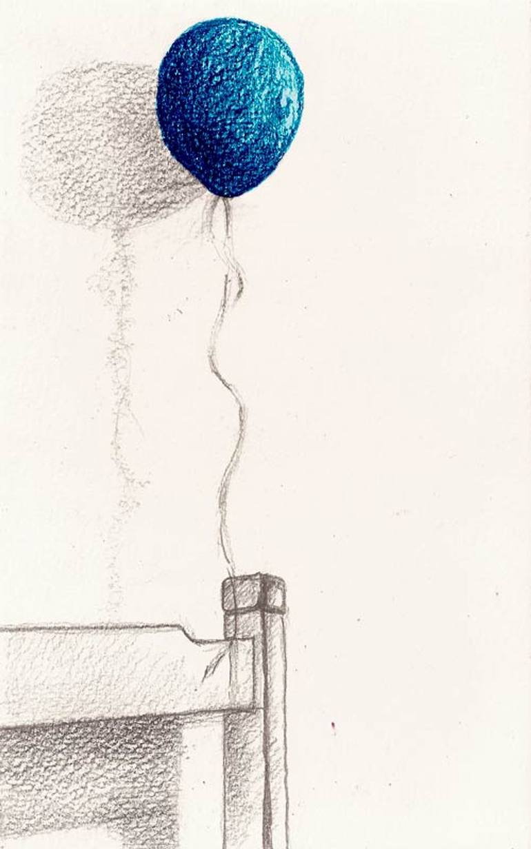 Blue balloon Drawing by Tiago Spina | Saatchi Art