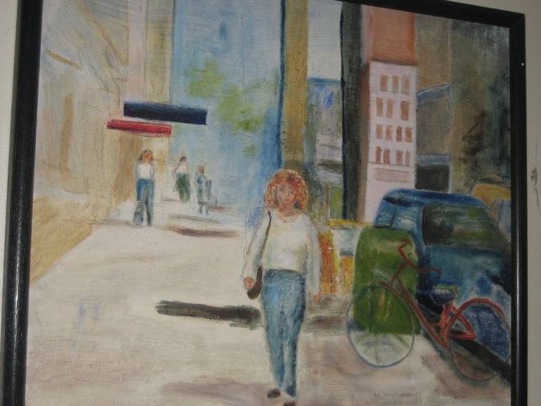 Portrait of the artist in the city Painting by michelle Ordynans ...