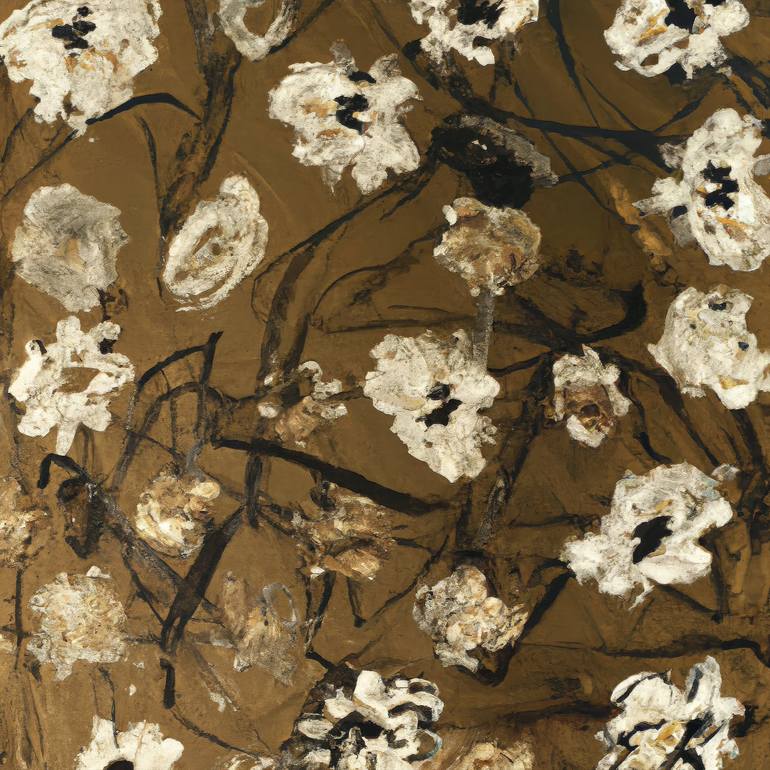 Abstract expressionist flower botanic plant nature Digital by Min Zhang ...