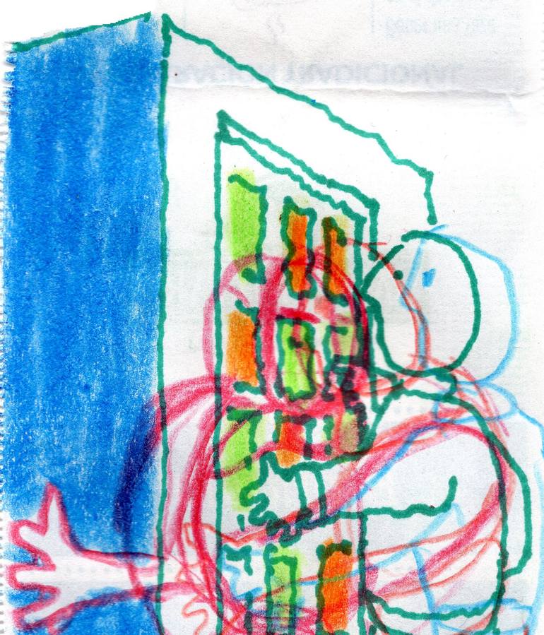 Everyday micro-scenes 035 Drawing by Adrian Manavella | Saatchi Art