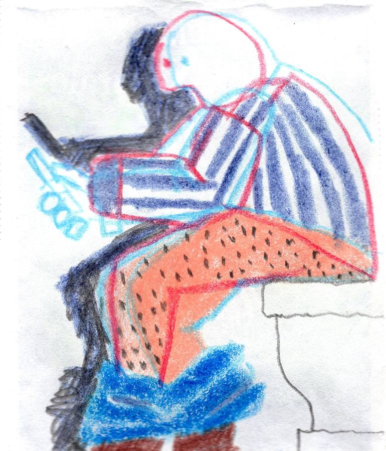 Everyday micro-scenes 045 Drawing by Adrian Manavella | Saatchi Art