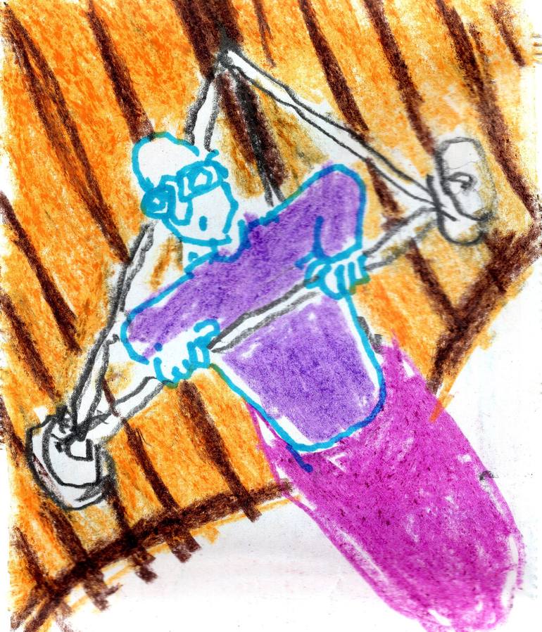 Everyday micro-scenes 061 Drawing by Adrian Manavella | Saatchi Art