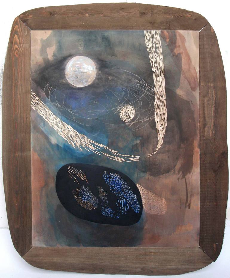 moon, inuit fairytale Painting by Martyna Kosiarz | Saatchi Art