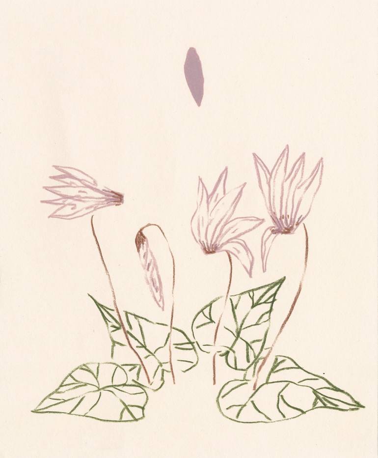 Rakefet - Pink Flora Drawing by Liza Isakov | Saatchi Art
