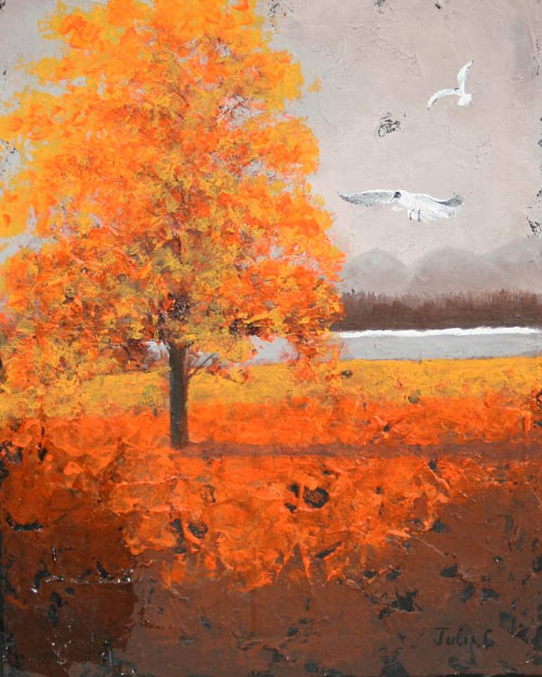 Golden Fall Painting by Gulnara Weinstein | Saatchi Art