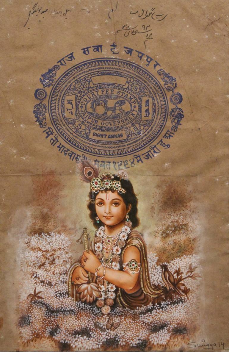 Bal Krishna Painting by Suvigya Sharma | Saatchi Art