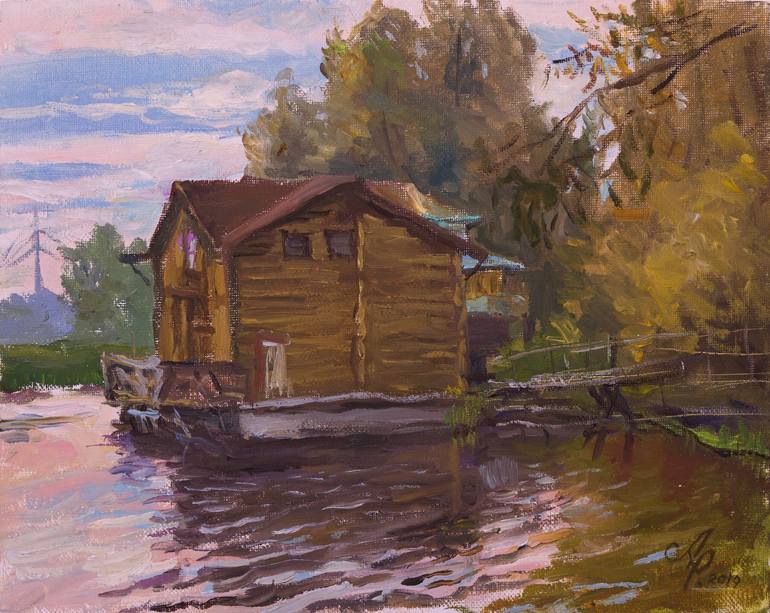 Quiet backwater Painting by Alexander Panin | Saatchi Art