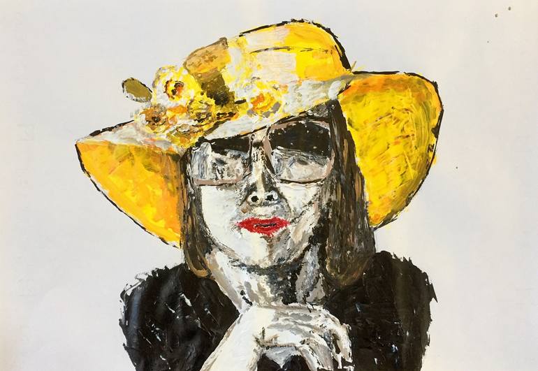 Portrait of Oriana Fallaci Painting by Marco Bussolo | Saatchi Art