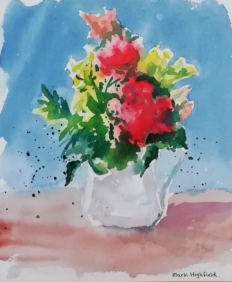 Jug Of Flowers Painting by Mark Highfield | Saatchi Art