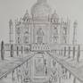 The Taj Mahal, India Drawing by Mark Highfield | Saatchi Art