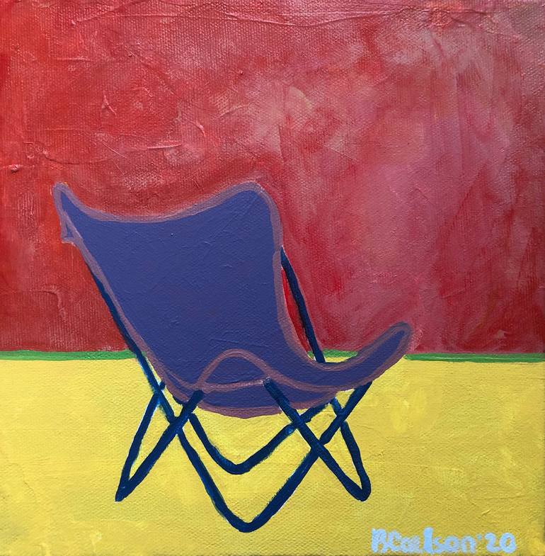 Empty Chairs: Butterfly Chair Painting by Bonnie Carlson | Saatchi Art