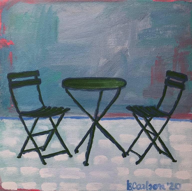 Empty Chairs: Bryant Park Chairs Painting by Bonnie Carlson | Saatchi Art