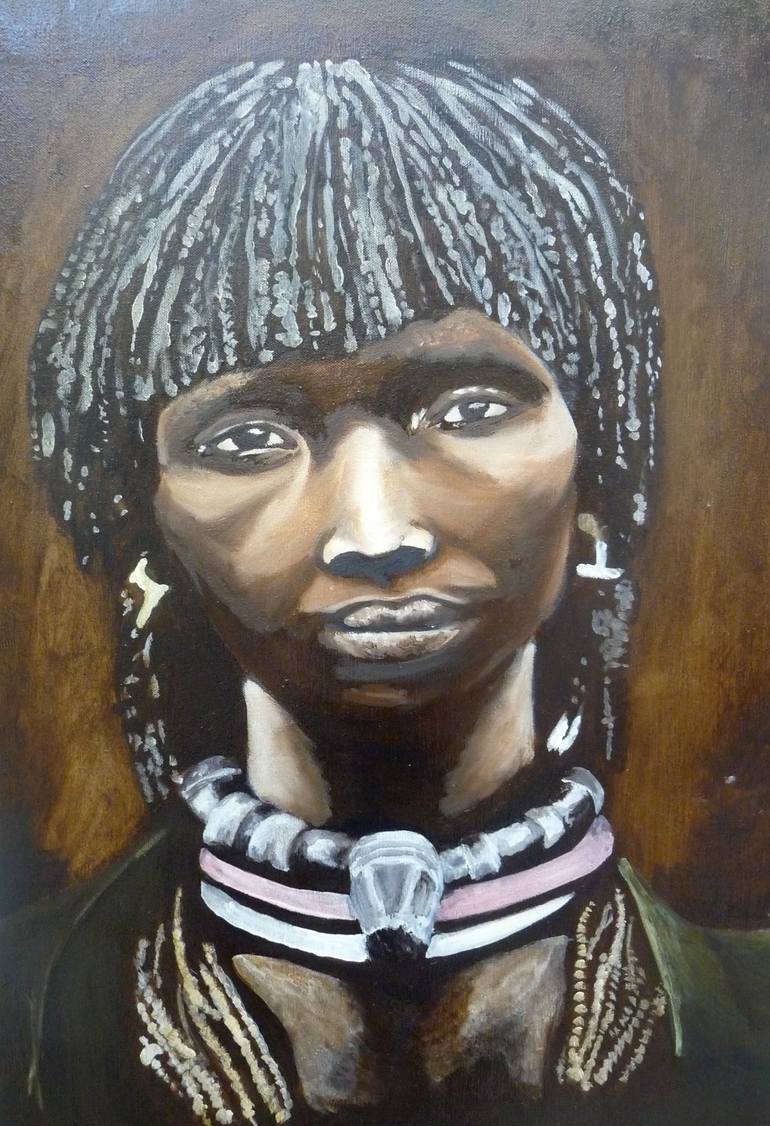 Tribeswoman Painting by Rachel Elston | Saatchi Art