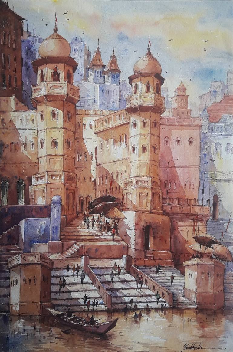 Varanasi series-3 Painting by SHUBHASHIS MANDAL | Saatchi Art