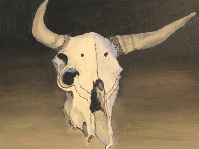 Cow Skull Painting by Bennett Hansen | Saatchi Art