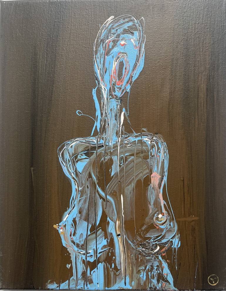 Blue Shout Painting by Yucel Erdogan | Saatchi Art