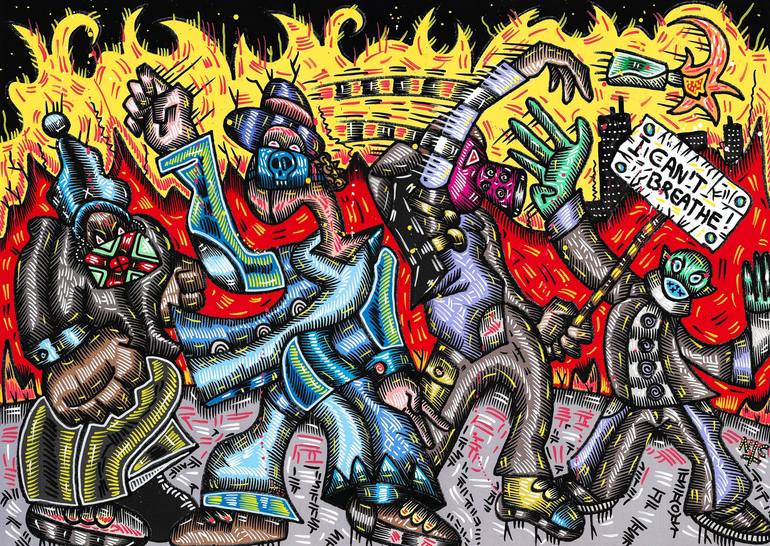 THE USA RIOTS Painting by Nicholas Price | Saatchi Art