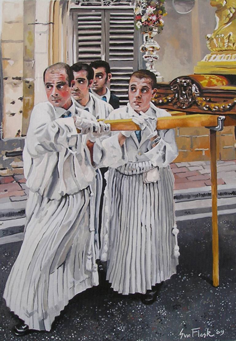 Mosta Procession ii Painting by Sue Flask | Saatchi Art