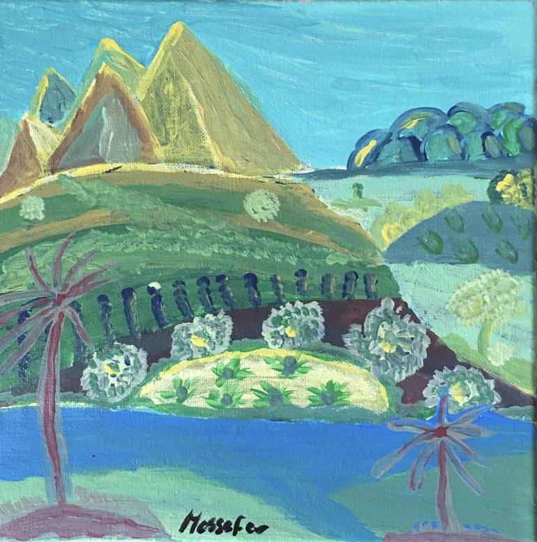 The Yellow Mountain Painting by Dodi Mossafer | Saatchi Art