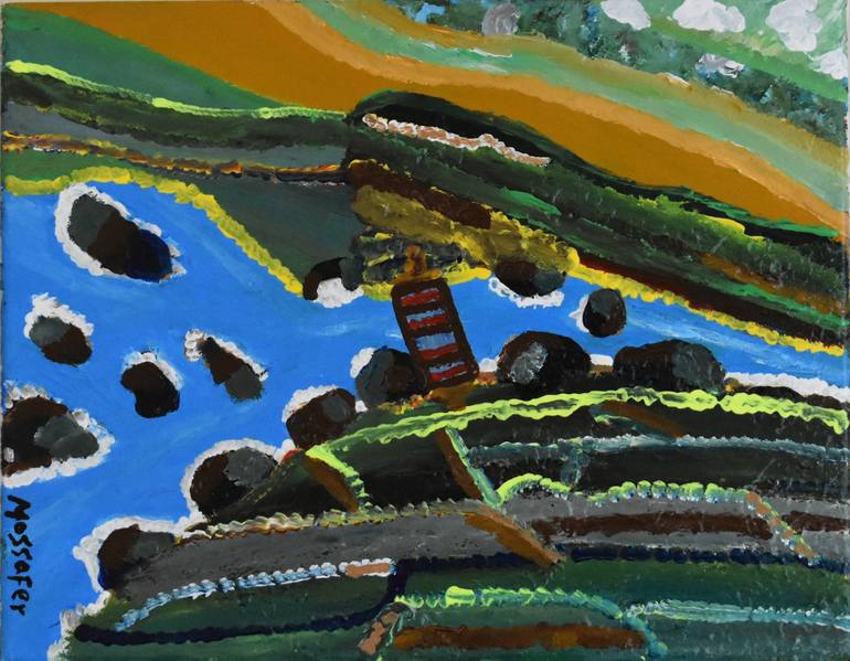 The Water Stream Painting by Dodi Mossafer | Saatchi Art