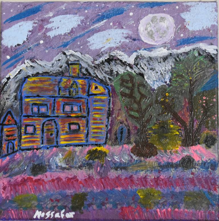 The Village House Painting by Dodi Mossafer | Saatchi Art