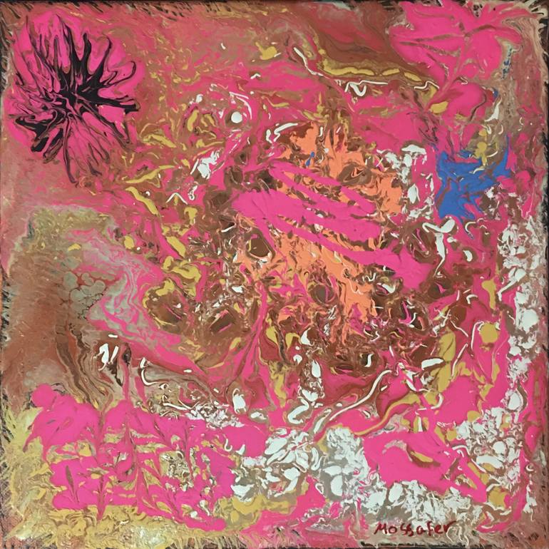 The Web of Pink Painting by Dodi Mossafer | Saatchi Art