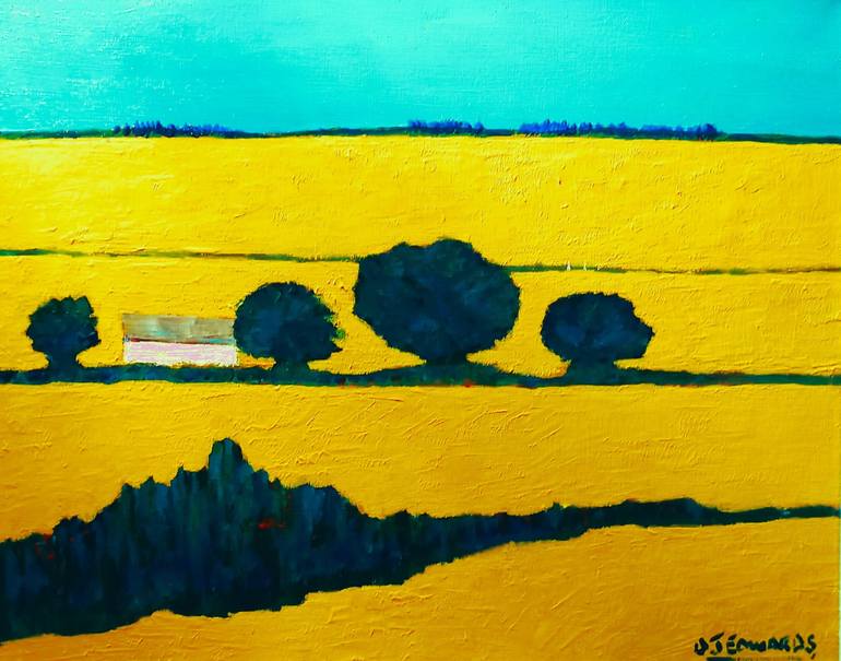 Golden Fields Painting by David Edwards | Saatchi Art