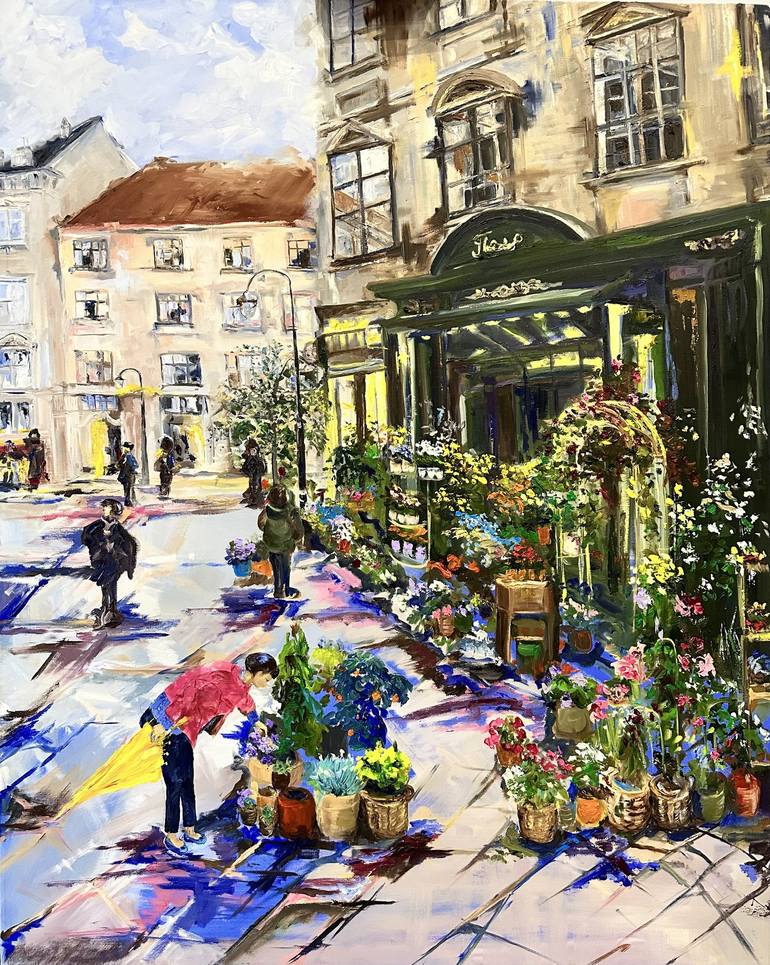 The Flower Shop Painting by Jasmine Hasmik Pahlevanyan | Saatchi Art