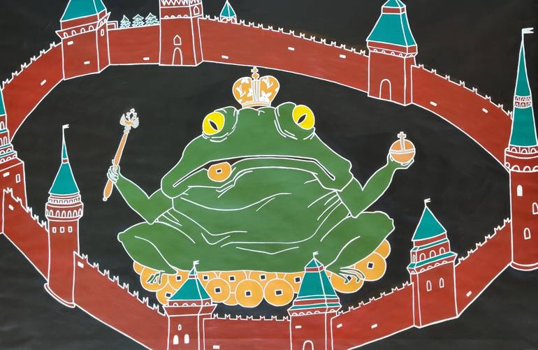 TREE LEGGED TOAD - acrylic painting, fine art, politics, political ...