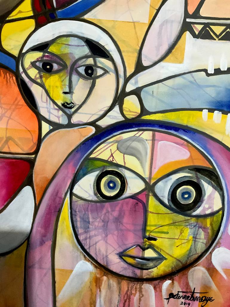 THREE HEADS Painting by peter oye | Saatchi Art