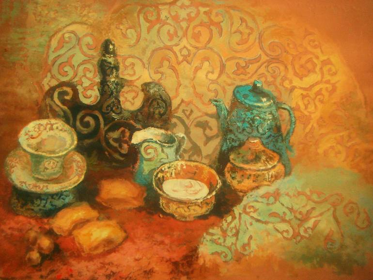 Dastarkhan - Kazakh dish. (Sold) Painting by Anara Abzhanova | Saatchi Art
