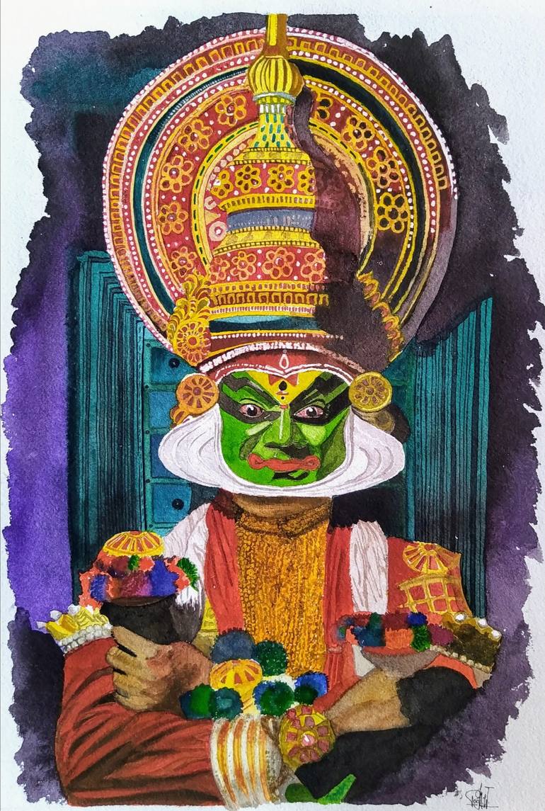 Kathakali Face Painting by Pooja Wadekar | Saatchi Art