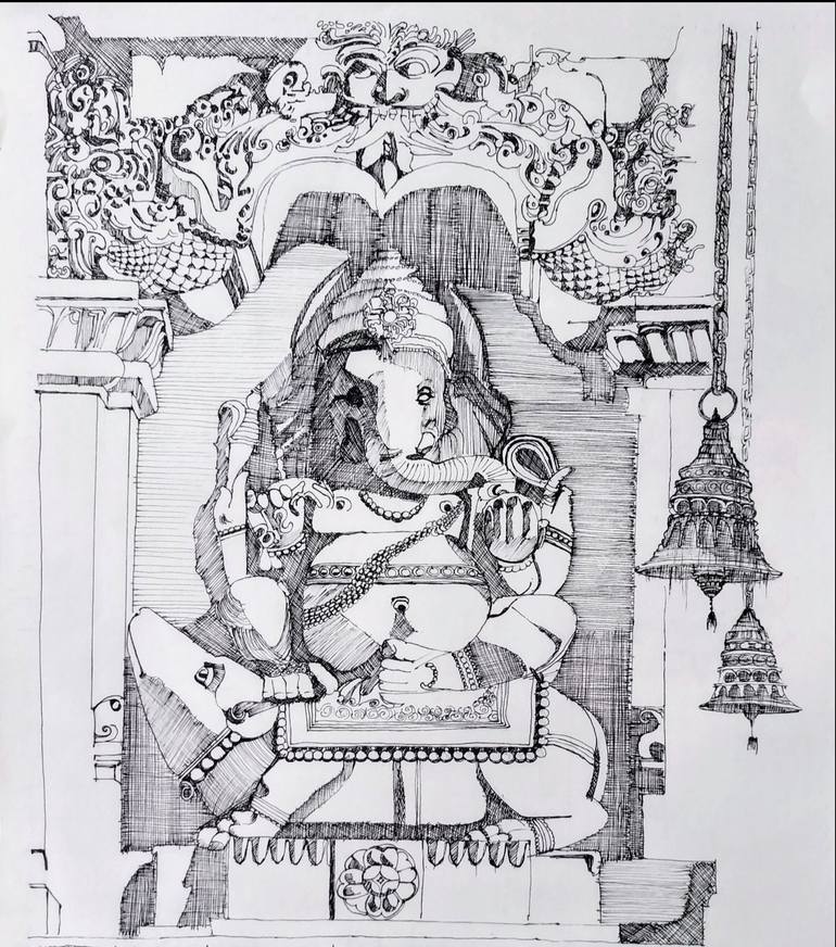 Ganapati Painting by Pooja Wadekar | Saatchi Art