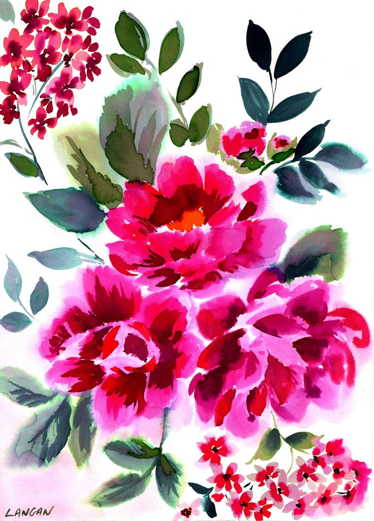 Rose Study Painting by Michelle Langan | Saatchi Art